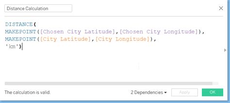 Using The Distance Calculation To Create A Dynamic Buffer Around A