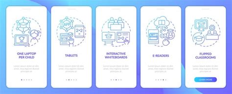 Premium Vector Ict Educational Applications Blue Gradient Onboarding
