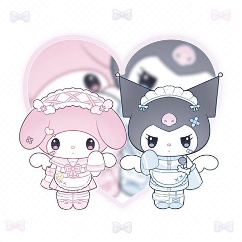 🍰ᜊ 𝐊𝐮𝐫𝐨𝐦𝐢 𝐲 𝐌𝐞𝐥𝐨𝐝𝐲⠛🥛𖣠֗ Pegatinas Bonitas Dibujos Bonitos Lindos