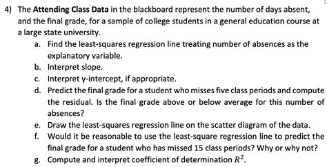 solved 4 the attending class data in the blackboard
