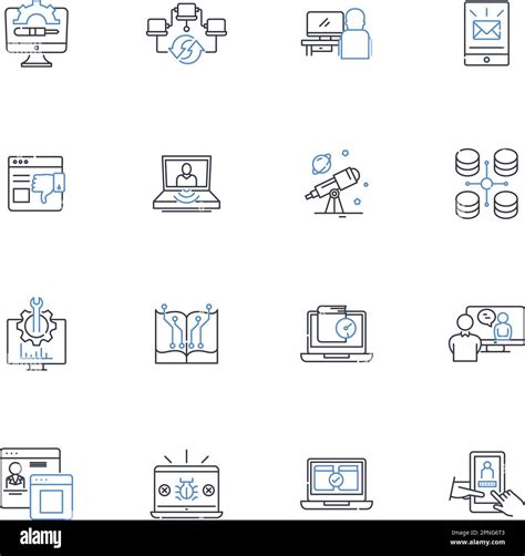 Nerk Technology Line Icons Collection Innovation Efficiency Optimization Automation