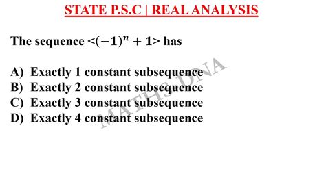 State Psc Real Analysis Subsequence Sequence Youtube