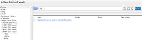 Object Reference Not Set In Vault Explorer Element14 Community