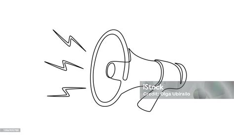 하나의 연속 선 도면에 공용 혼 스피커 간단한 선형 스타일로 마케팅 프로모션의 라우드 스피커 기호 관심과 취업 제안을위한 비즈니스 개념 낙서 벡터 일러스트레이션 휴대용