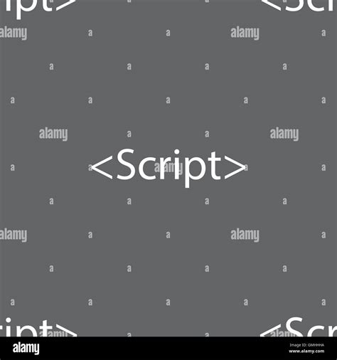 Script Sign Icon Javascript Code Symbol Seamless Pattern On A Gray