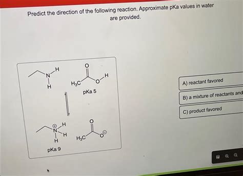 solved predict the direction of the following reaction