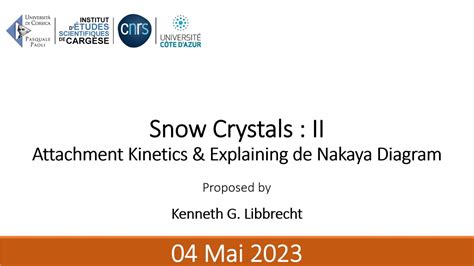 Snow Crystals 2 Attachement Kinetics And Explaining De Nakaya Diagram Kenneth G Libbrecht