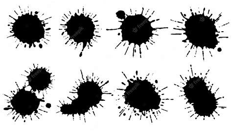 검정 페인트 밝아진 세트입니다 프리미엄 벡터