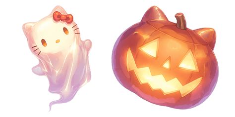 Hello Kitty Ghost And Halloween Pumpkin Cursor Sweezy Custom Cursors