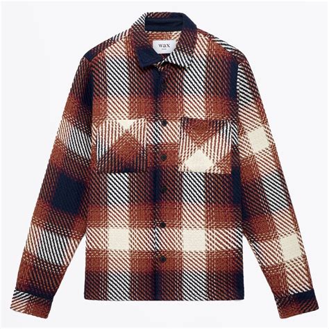 Wax London - Whiting Overshirt Ombre Check - Navy/Red- Mr & Mrs Stitch