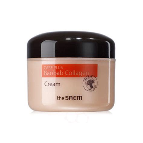 the SAEM Care Plus Baobab Collagen Cream - Strawberrycoco