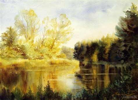 Картины художников акварелью пейзажи