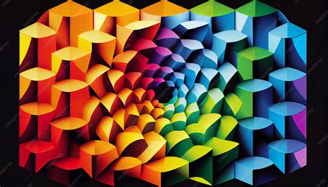 Premium Ai Image Generative Ai Spectrum Fusion A Mesmerizing Array Of Overlapping Geometric Shapes