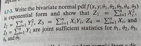 Write The Bivariate Normal Pdf Chegg