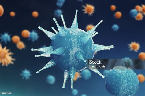 추상적인 백그라운드 바이러스입니다 과학 및 의학 본문에 면역 감소의 개념 인플루엔자 바이러스 간염 바이러스 살아있는 유기 체 3d 그림을 감염 하는 셀 3차원 형태에 대한