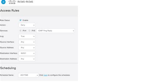 Solved Deny Ping Reply Setup Cisco Community