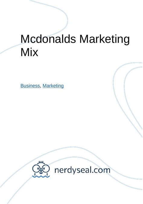 Mcdonalds Marketing Mix Words NerdySeal