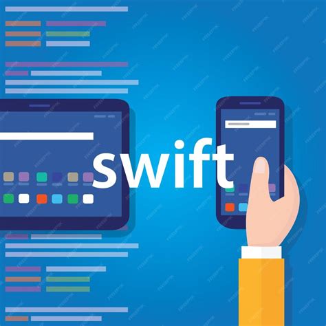 Premium Vector Swift Mobile Application Programming Language Coding