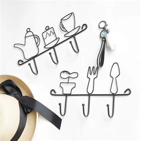 Вешалка для ванной крючок Железная шляпа шарф для спальни Подвесные крючки держатель для ключей