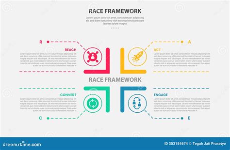 Race Framework Infographic Outline Style With 4 Point Template With