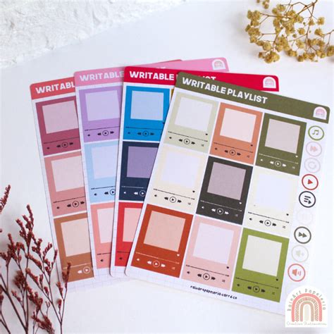 Writable Playlist Sticker Journal Sticker Planner Sticker Peel