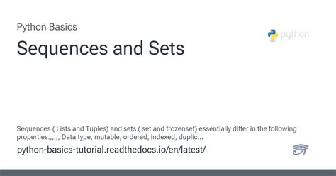 Sequences And Sets Python Basics 25 1 0