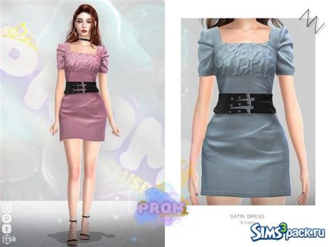 Скачать платье Satin от Znsims для Симс 4
