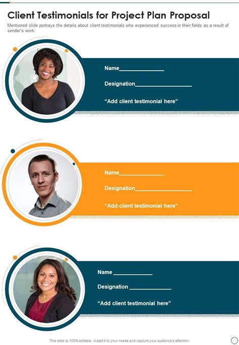 Client Testimonials For Project Plan Proposal One Pager Sample Example Document Presentation