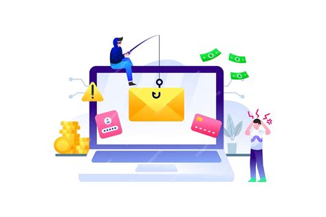 Premium Vector Cyber Security Phishing Illustration