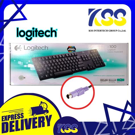 Logitech K100 คีย์บอร์ด Ps 2 คีย์บอร์ดหัวกลม รุ่นเก่า Ps 2 Keyboard