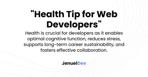 Health Tip For Web Developers