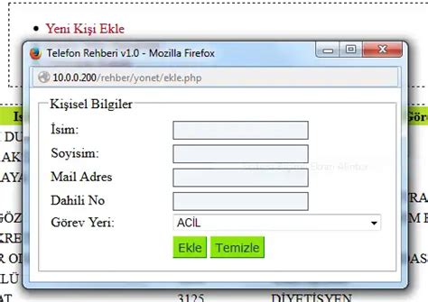 Telefon Rehberi Scripti V1