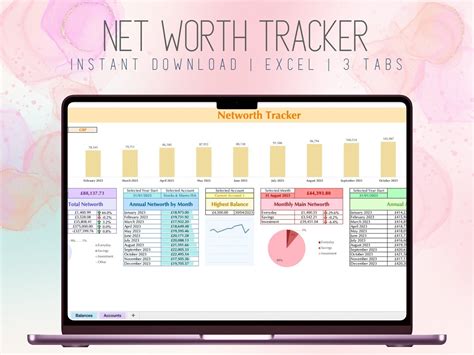 Excel Net Worth Tracker Budget DIY Goals Financial Insights Value Growth Assets Liabilities