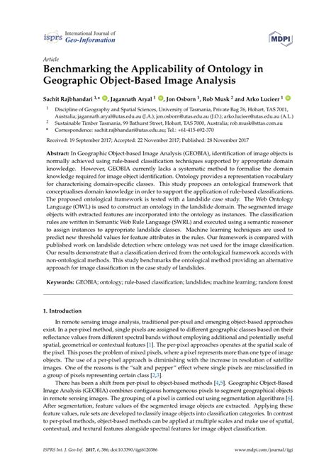 Pdf Benchmarking The Applicability Of Ontology In Geographic Object Based Image Analysis