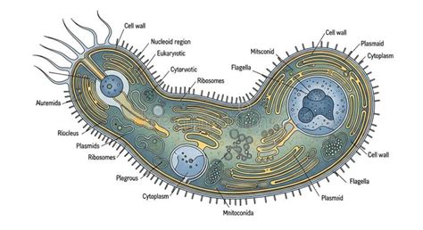 Labeled Illustration Of A Highly Specialized Cell Stock Illustration