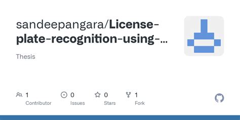 GitHub Sandeepangara License Plate Recognition Using Deep Learning Techniques Thesis