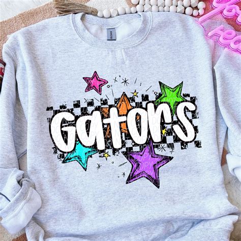 Gators Mascot Rainbow Stars City Dtf Transfer Mud And Grace Transfers
