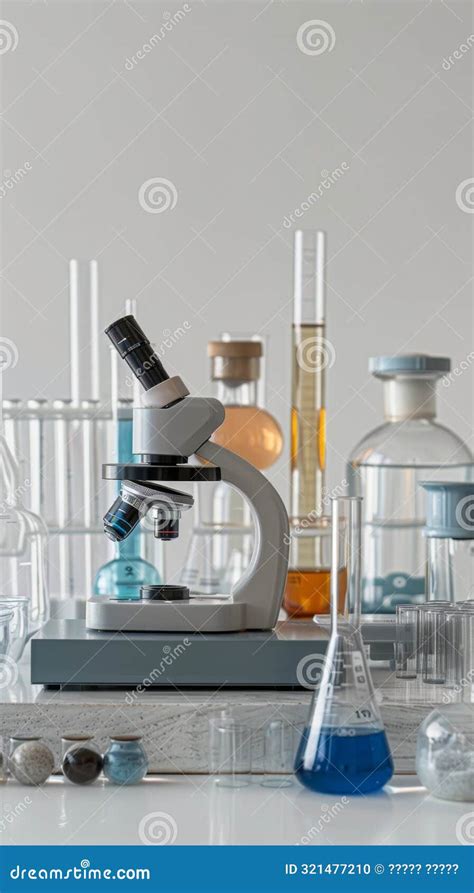 Sleek Science Lab Showcase Beakers Microscopes Test Tubes In Bright