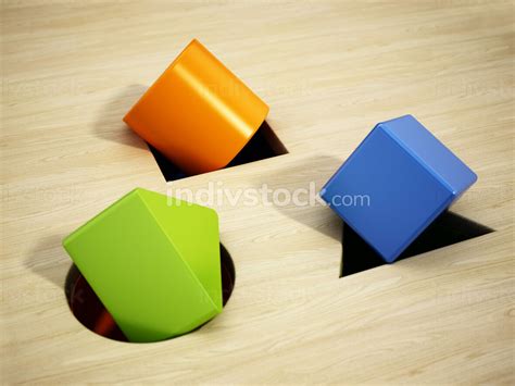 Shape Sorter Puzzle Toy With Square Circle And Triangle Shapes Inside Wrong Places 3d