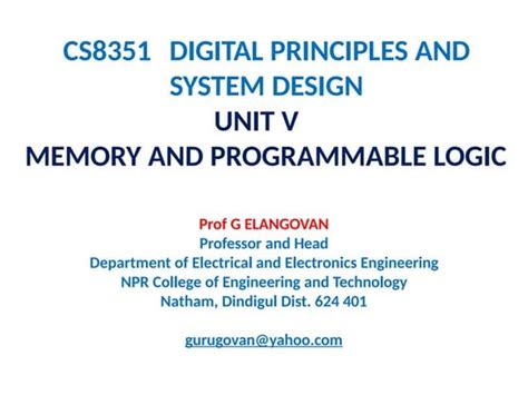 Memory Circuits In Digital Logic Designpptx