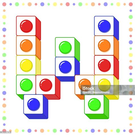 블록 알파벳 영어 문자 W 블록 색칠 스트로크 화려한 원 현대적인 스타일 그리기 공부에 대한 스톡 벡터 아트 및 기타 이미지