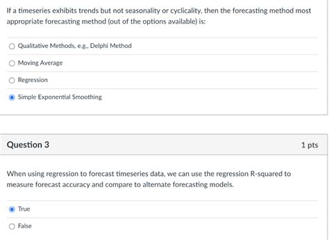 Solved If A Timeseries Exhibits Trends But Not Seasonality