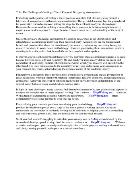 Thesis Proposal Assumptions Pdf Memory Thesis