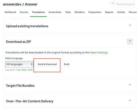How To Download Or Export The Translation File How To Use Crowdin