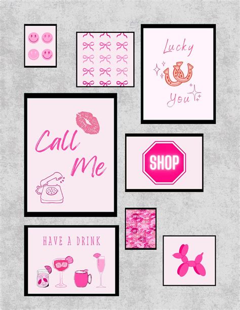 Pósters Imprimibles De Color Rosa Juego De 30 Etsy México