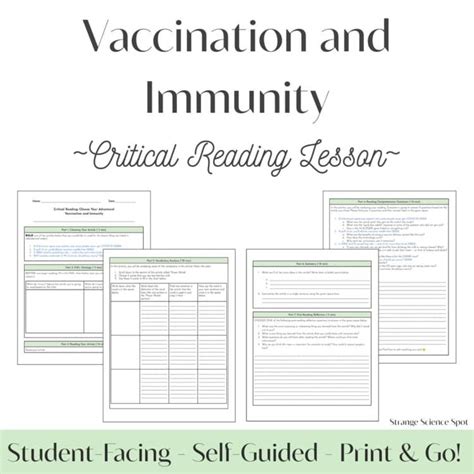 Vaccination And Immunization Reading Comprehension Lesson Grades 6 8