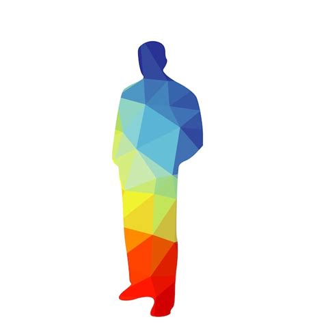 Premium Vector Man Standing Vector Polygonal