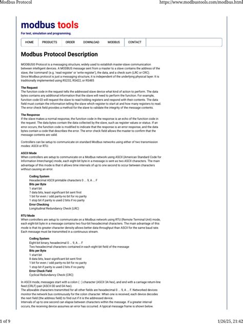 Modbus Protocol Pdf Computing Computer Science