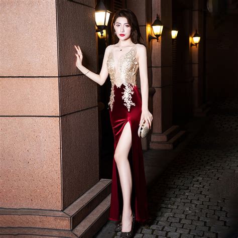 【inz潮流女裝 現貨禮服】蕾絲透紗性感長裙晚禮服氣質名媛宴會低胸洋裝洋裝 蝦皮購物