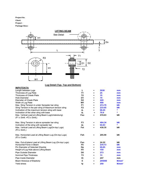 참고자료 11 Lifting Beam Calculation Pdf Beam Structure Bending